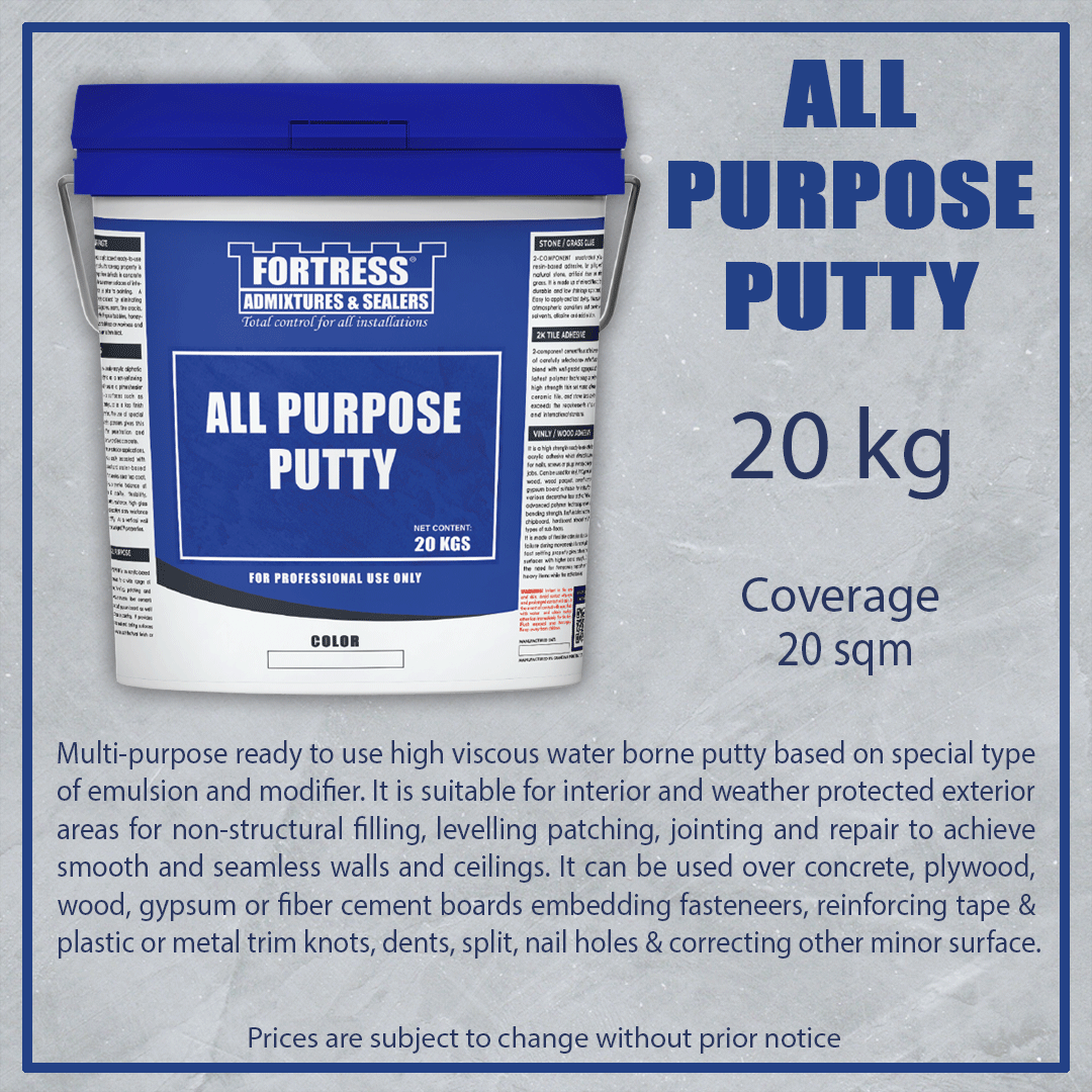 ALL PURPOSE PUTTY / 20 KG - GT Stone Works Shop